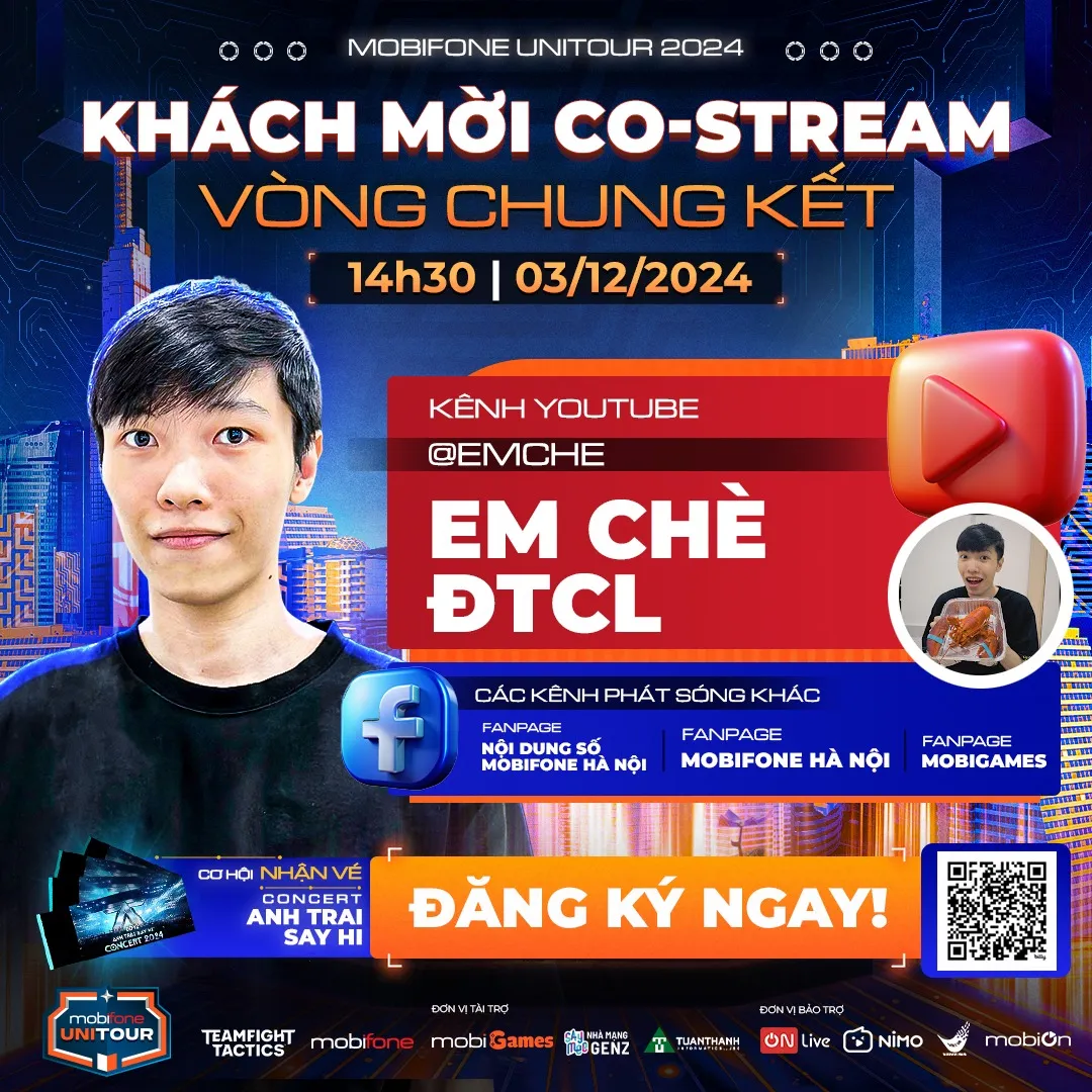 Khách mời Co-Stream Em Chè và các kênh phát song chung kết TFT Unitour